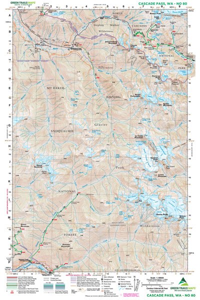 Green Trails Maps Cascade Pass WA No-80 Maps | Ascent Cycles